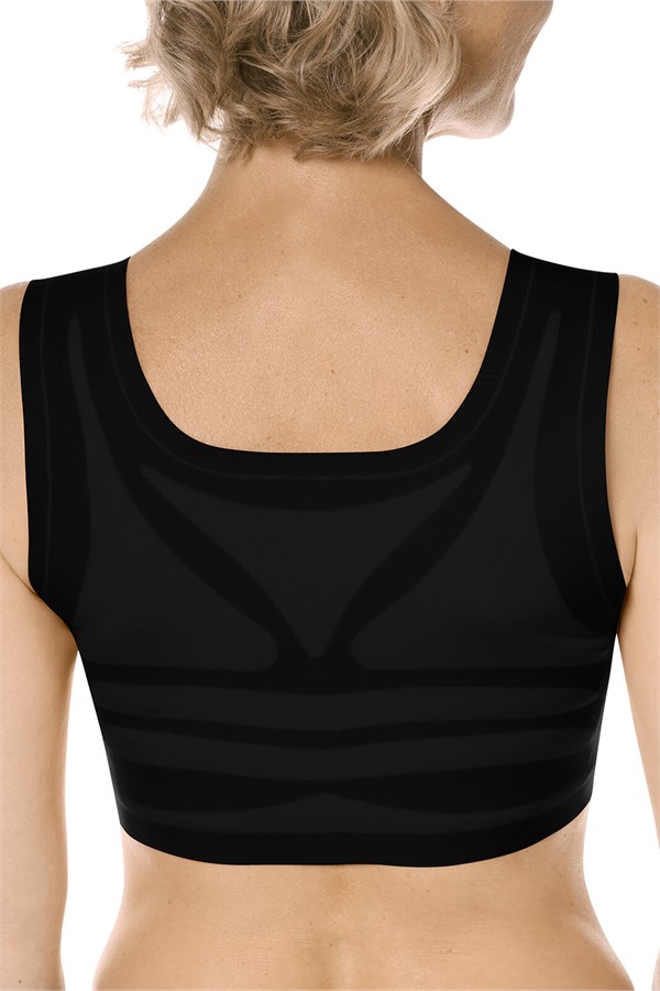 Lymph Flow Wire Free Front Closure Mastectomy Bra - black | CuraLymph ...